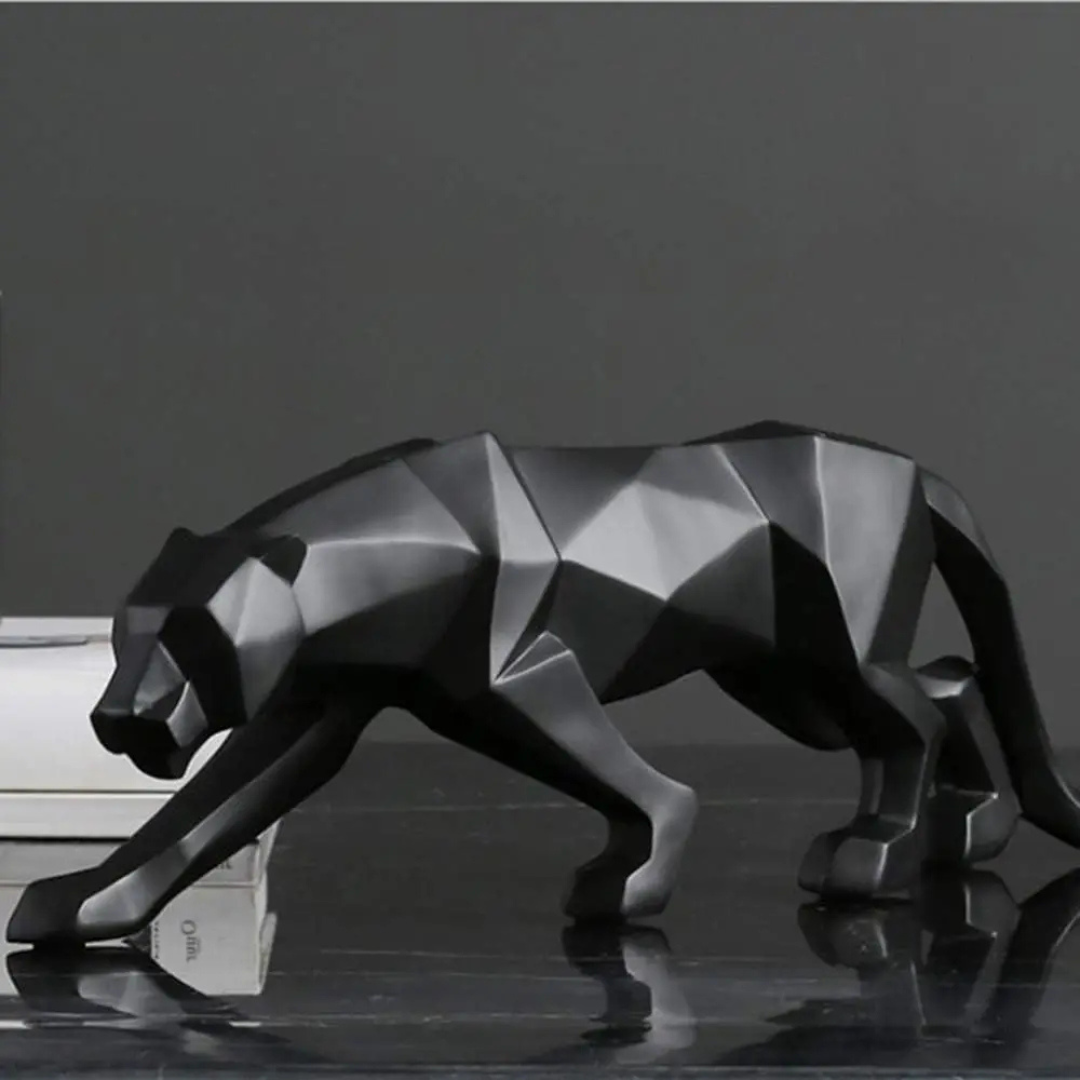 Escultura Pantera Geométrica Decorativa Casa Splendida