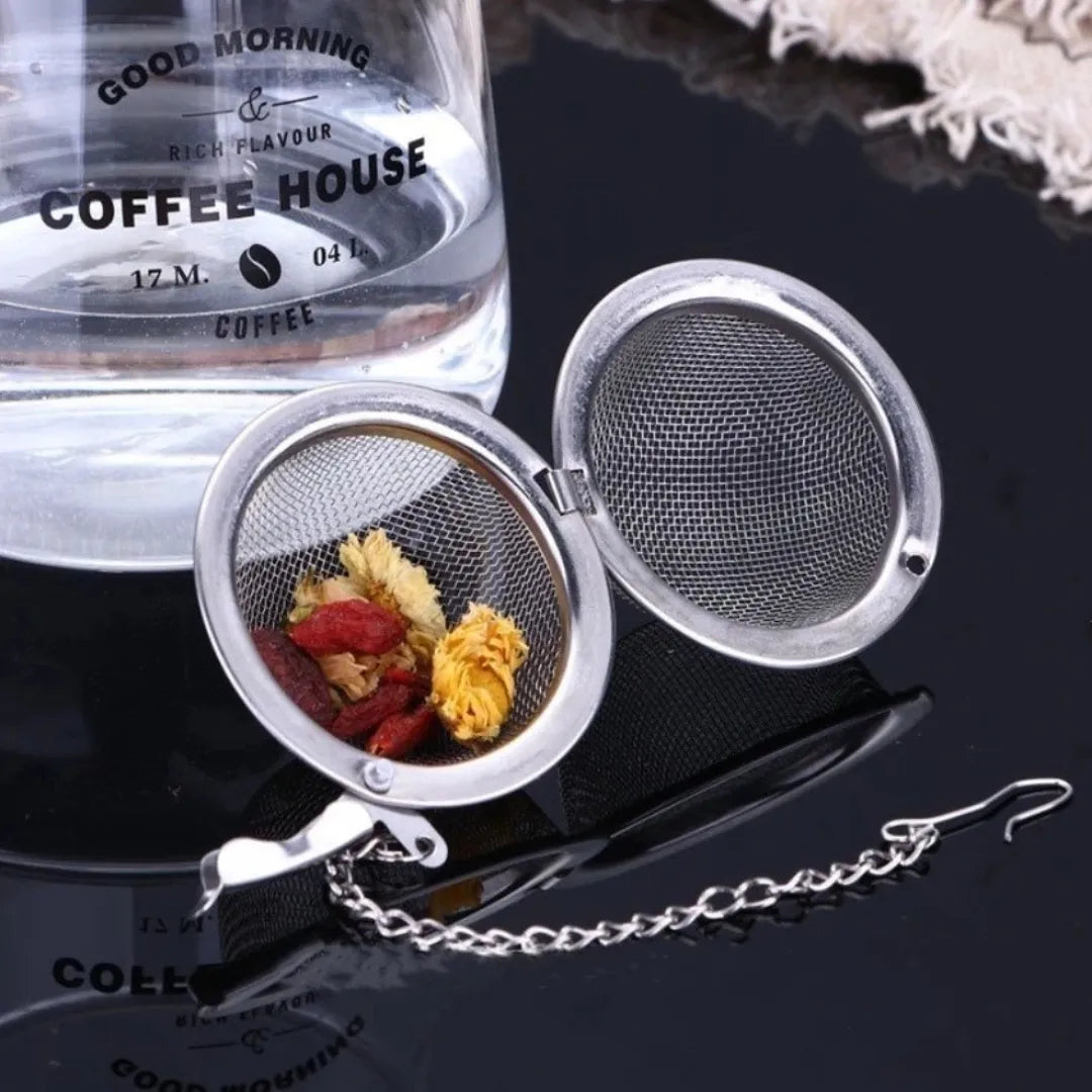 Infusor de Chá Esférico Inox com Corrente 4,5cm Casa Splendida